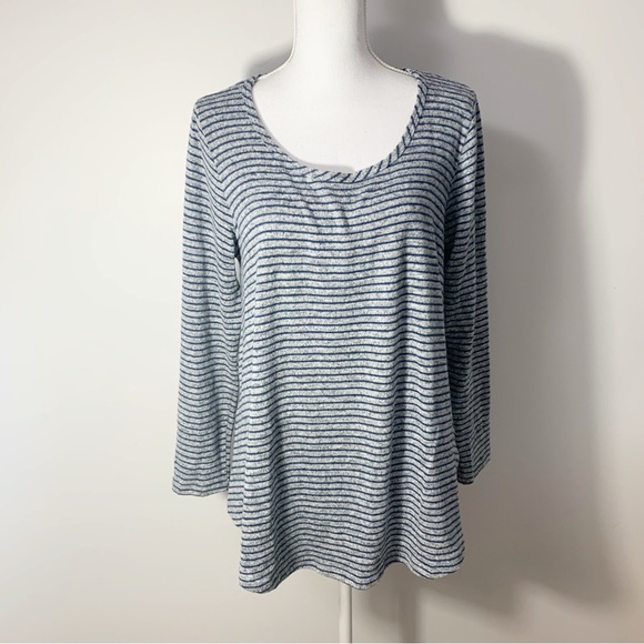 Soft Surroundings | Tops | Soft Surroundings Gray Blue Striped Velvet ...